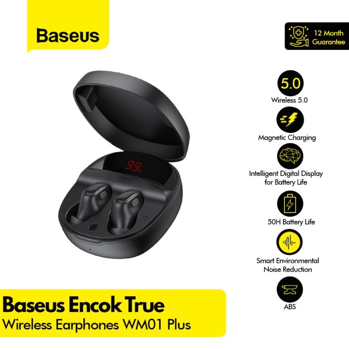 Jual Baseus Encok WM01 Plus / WM 01+ True Wireless Earphones TWS ...