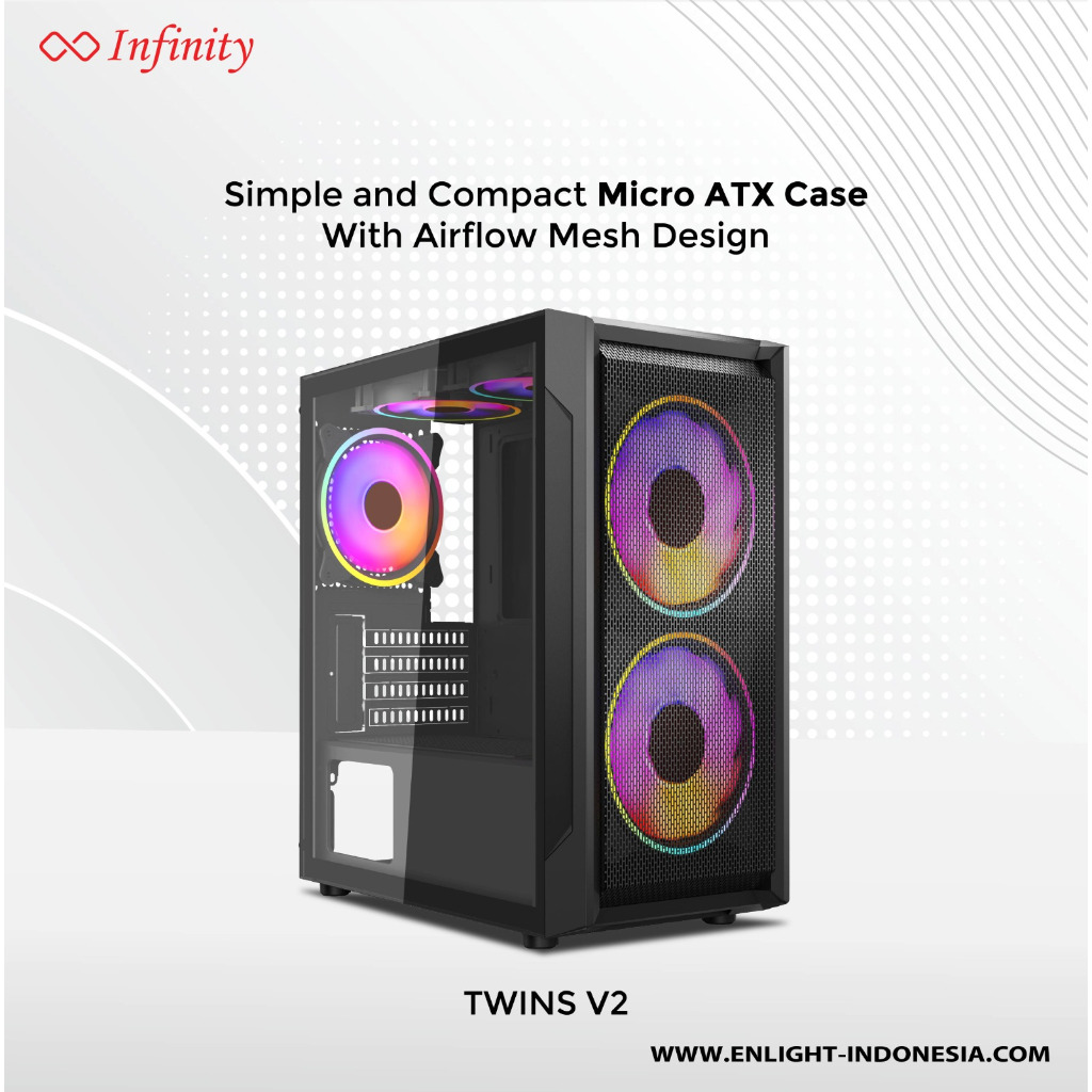Jual Casing Infinity TWINS V2 - mATX Gaming Case | Shopee Indonesia