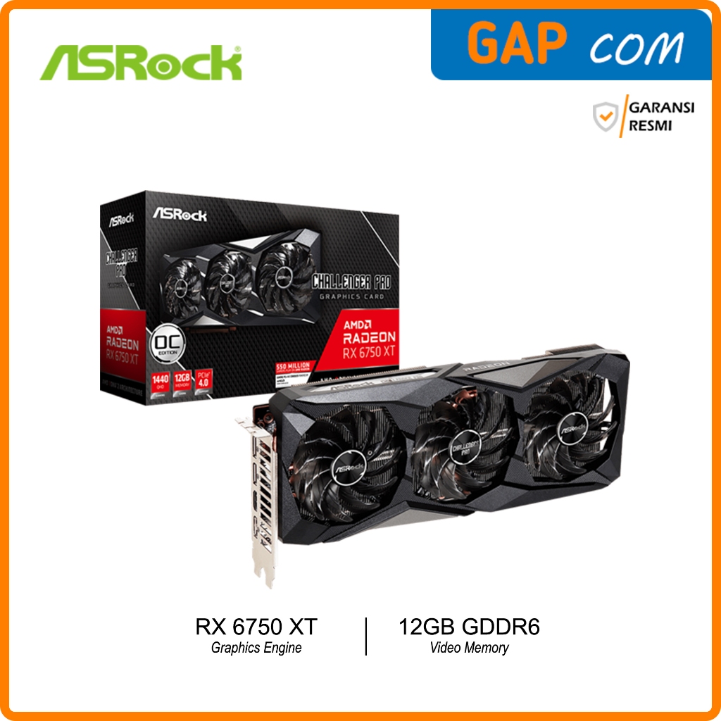 Jual VGA Asrock AMD Radeon RX 6750 XT Challenger PRO 12GB GDDR6 OC ...