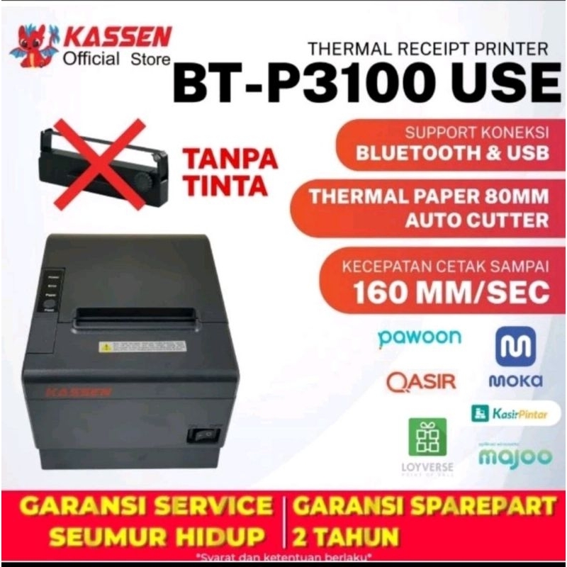 Jual Kassen BT-P3100 BTP-3100 / BT P3100 Bluetooth Termal Receipt ...
