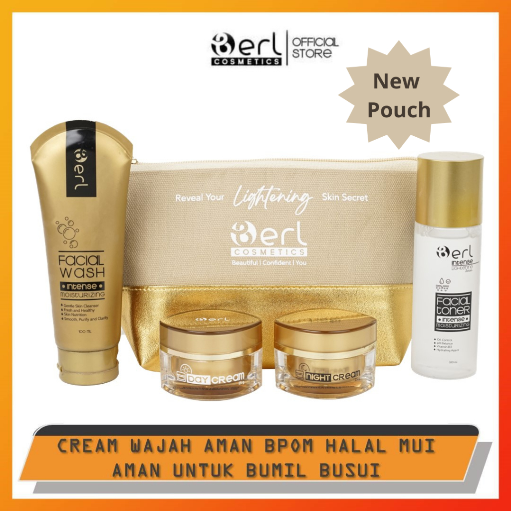 Jual PAKET B ERL Cosmetics LIGHTENING SERIES Cream Wajah Glowing Berl ...