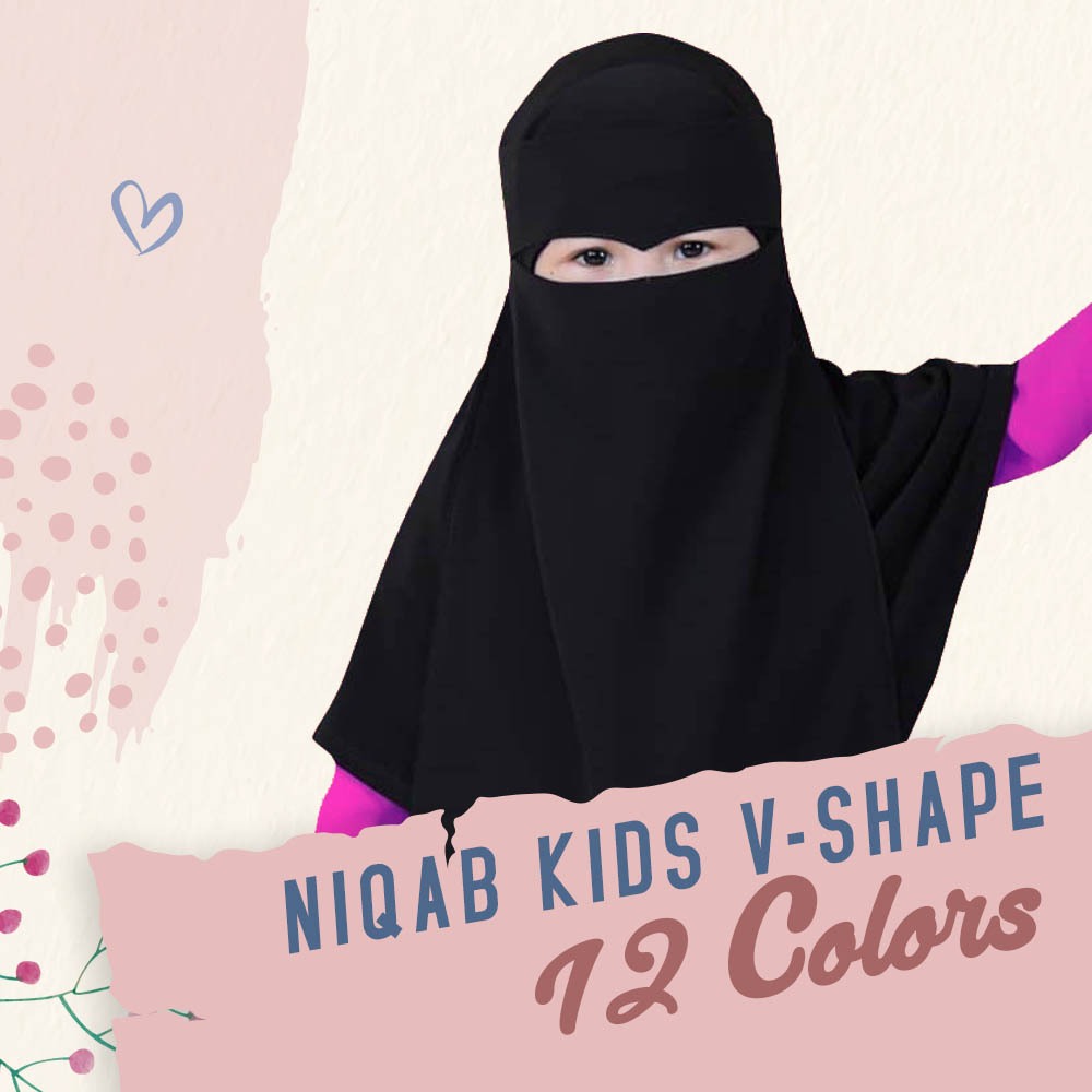 Jual Cadar Elang Anak Dua Layer | Cat Eyes Niqab Eagle Kids Niqob Tanpa Jahitan Bawah Mata ...