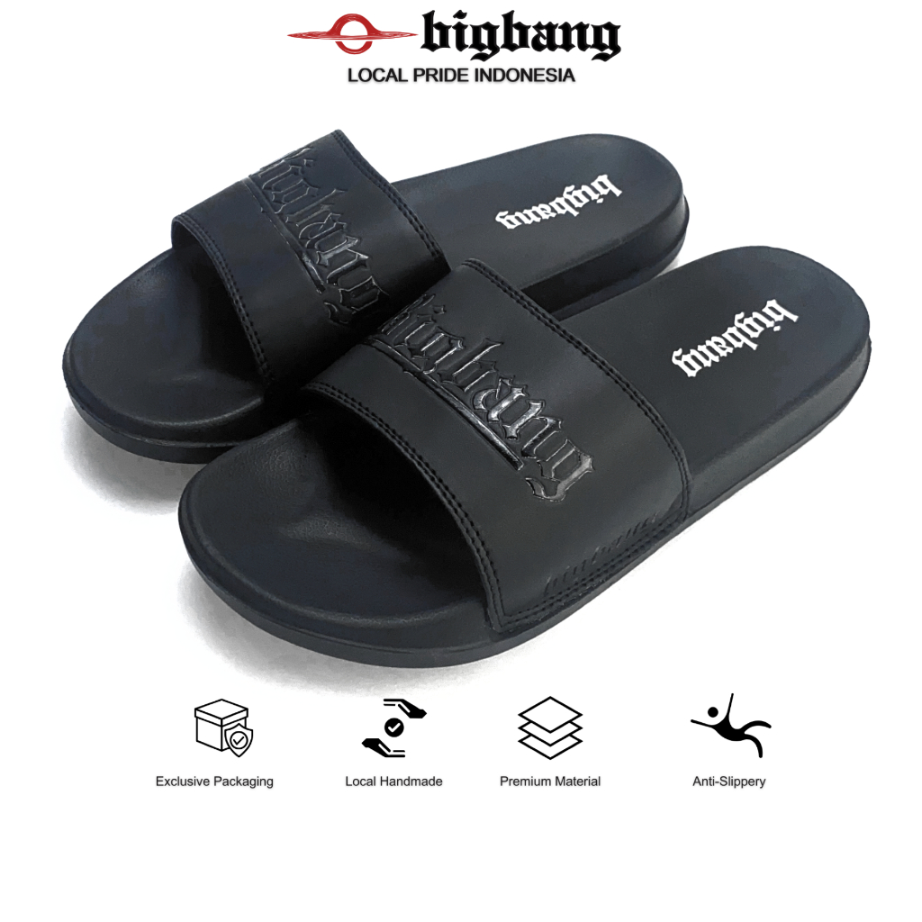 Jual BIGBANG - Black Omega - Slippers Slop Slip On Casual Sandal Pria ...