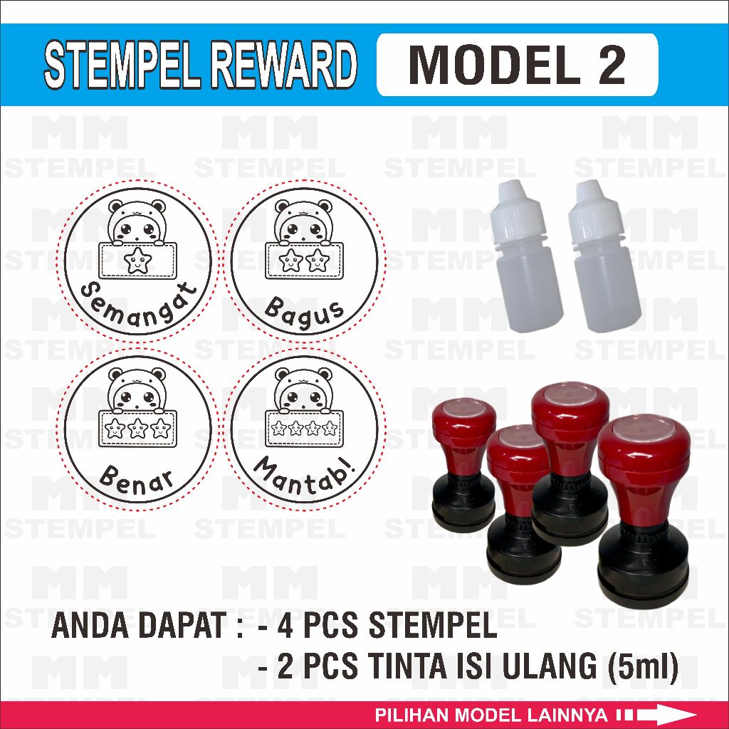 Jual Paket Stempel Reward / Stempel Penilaian Guru + Tinta Refill ...