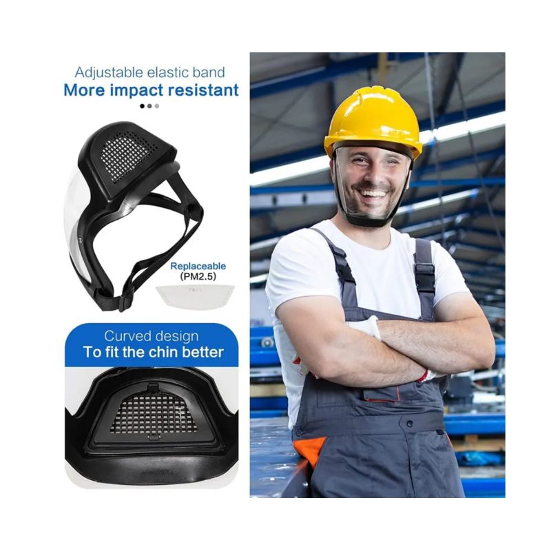 Jual full face masker transparan las kaca mata safety glasses pelindung ...