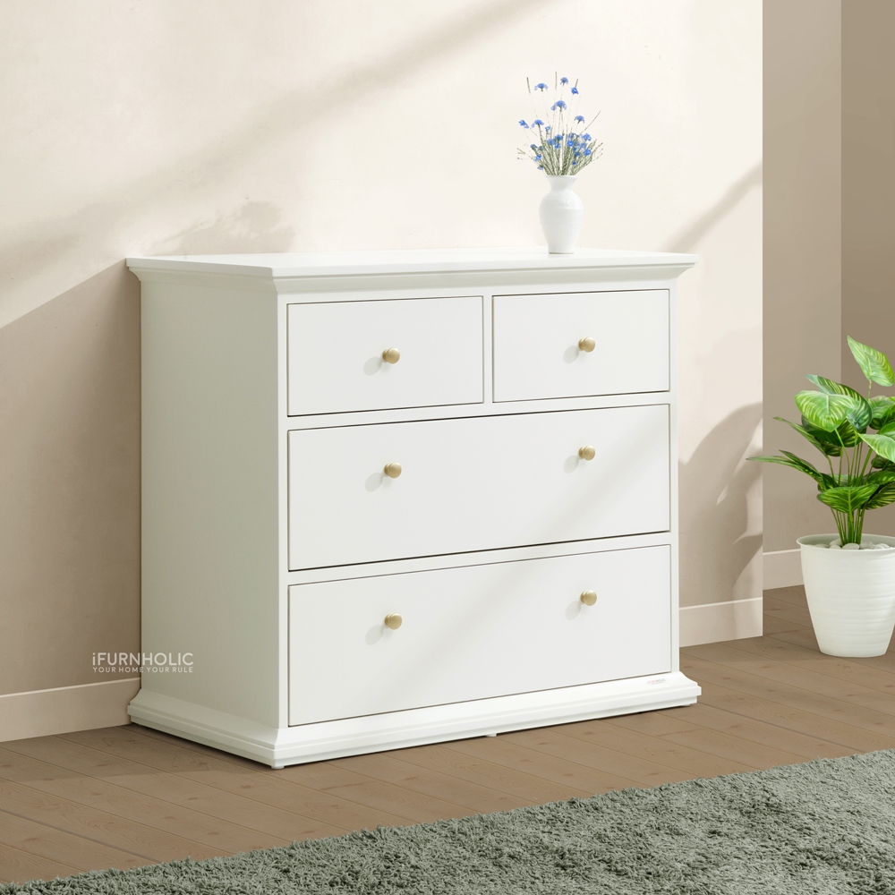 Jual IFURNHOLIC Kamila 4 Drawers | Lemari Laci Kayu Minimalis Klasik ...