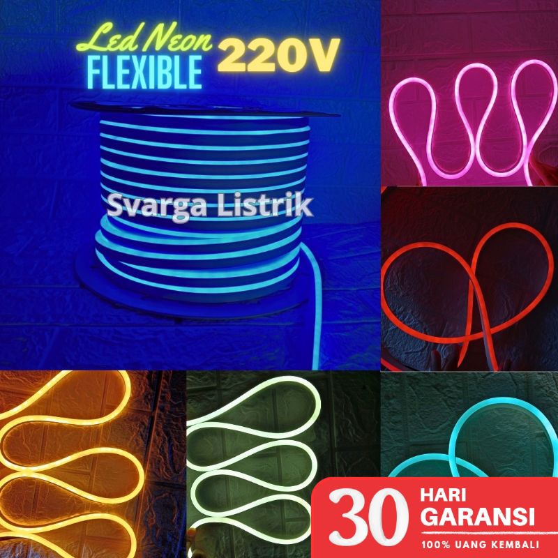 Jual Led Neon Flexible 220V Led Neon Flex Meteran 5m/10m/15m/20m ...