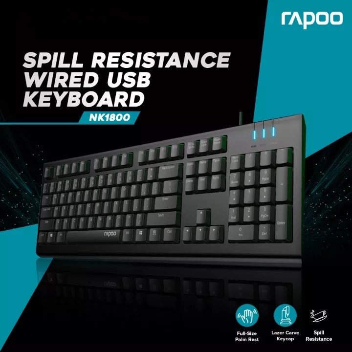 Jual RAPOO NK-1800 KEYBOARD USB CABLE | Shopee Indonesia