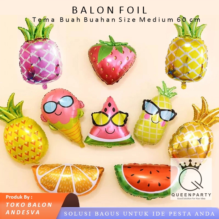 Jual Balon Foil Buah / Balon Foil Fruit / Balon Tema Buah Buahan ...
