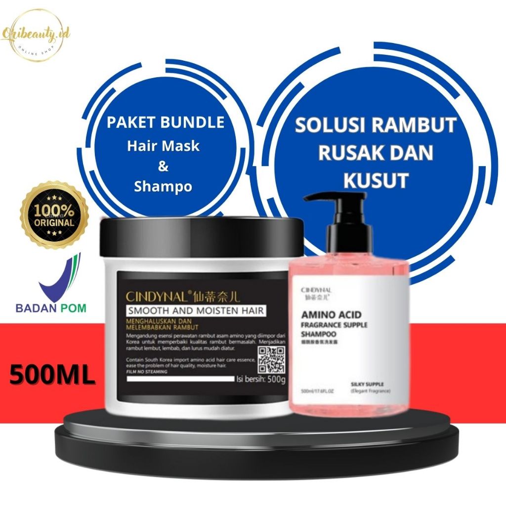 Jual 2in1 Paket Sudah Dapat Hair Mask Dan Shampo Cindynal Keratin ...