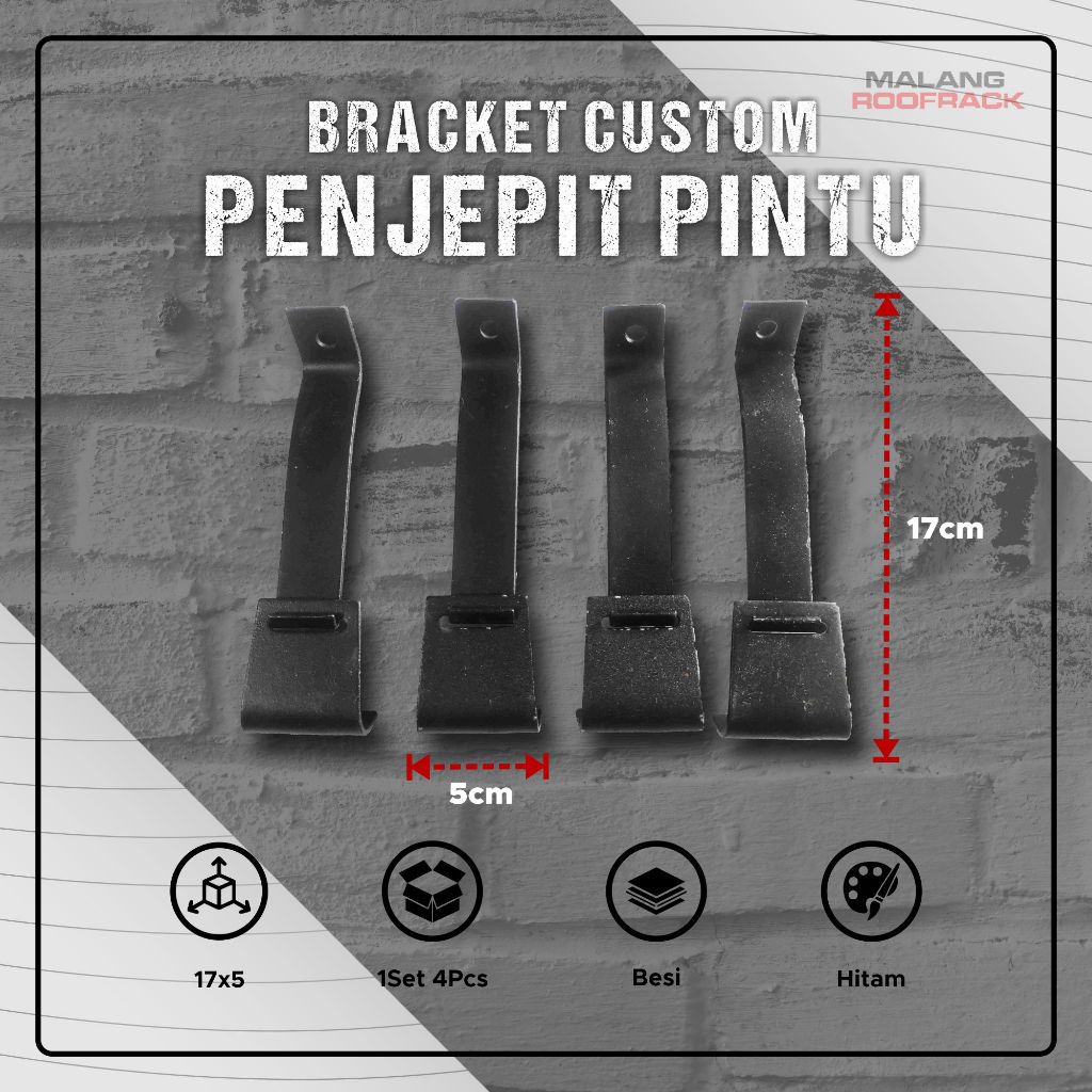 Jual Bracket Penjepit Lis Pintu Bracket Crossbar RoofRack 4pcs (1set ...
