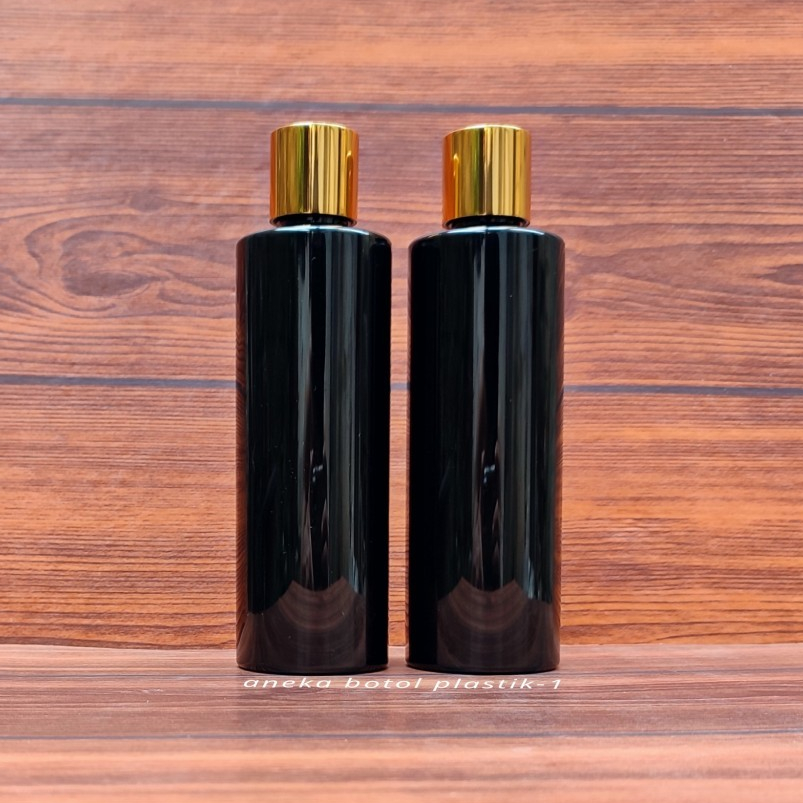 Jual Botol Presstop 250ml Hitam Tutup Gold Disctop Pet Rf 250 Ml ...