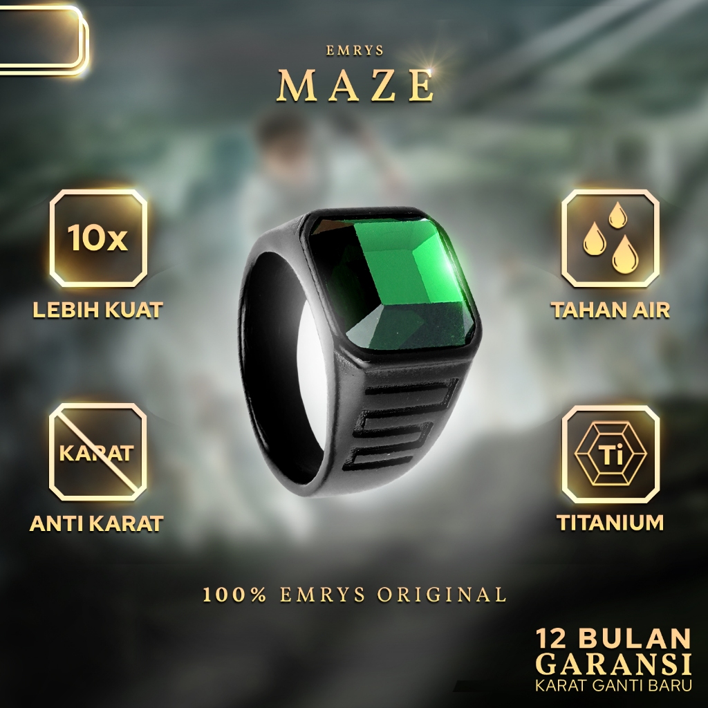 Jual BUY 1 FREE 1 GIFT Emrys MAZE Premium Ring Real Titanium Anti Karat ...