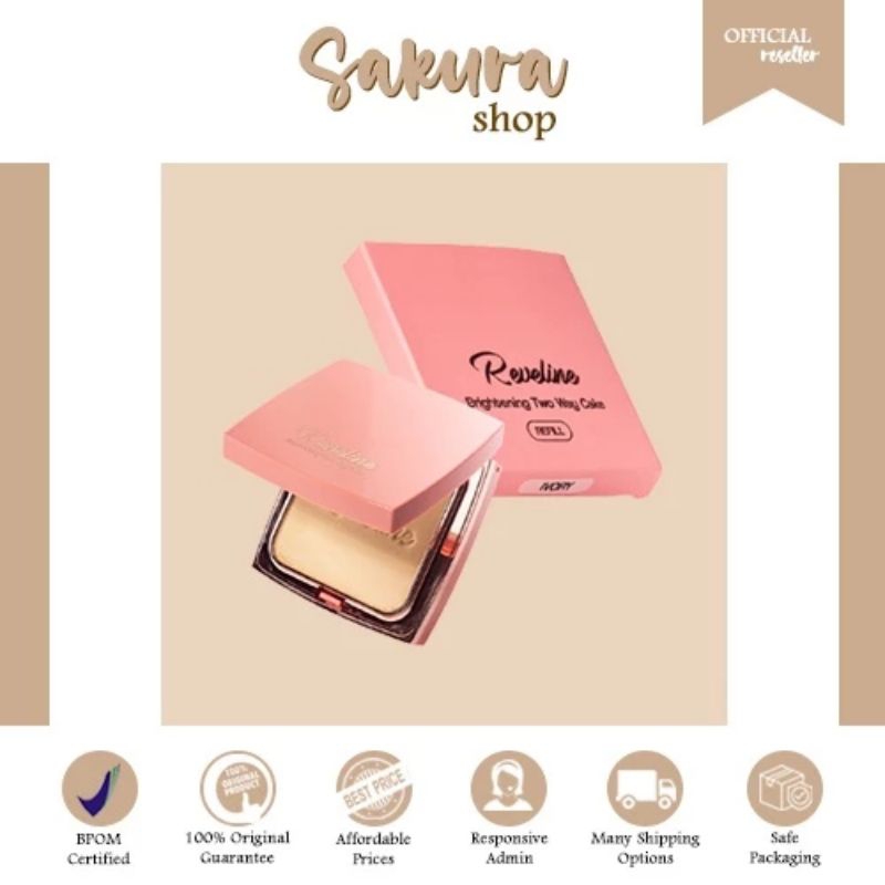 Jual REVELINE Brightening Two Way Cake: Ivory, Natural, Tropical 14gr ...