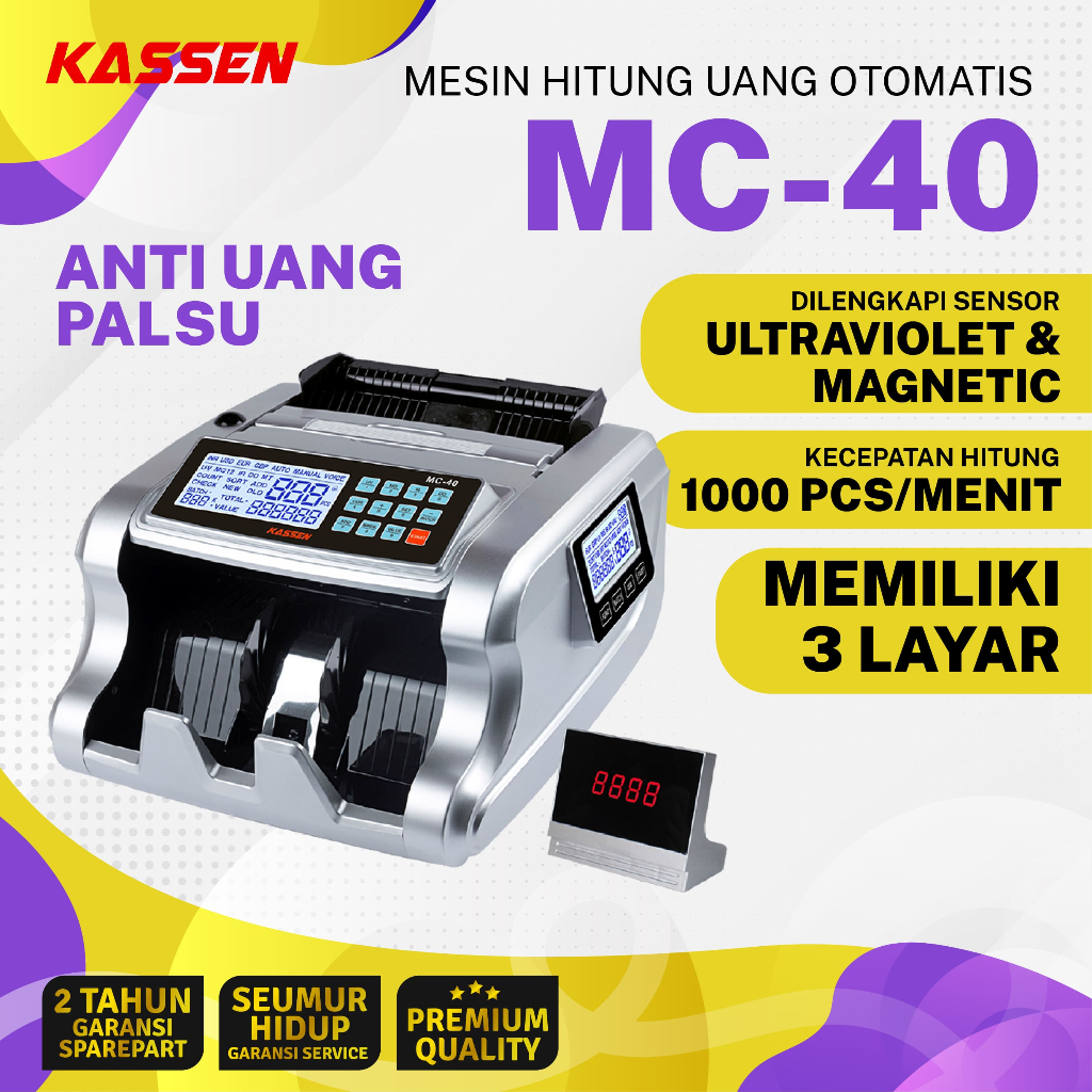 Jual Kassen MC-40 Mesin hitung uang otomatis Kassen MC40 | Shopee Indonesia