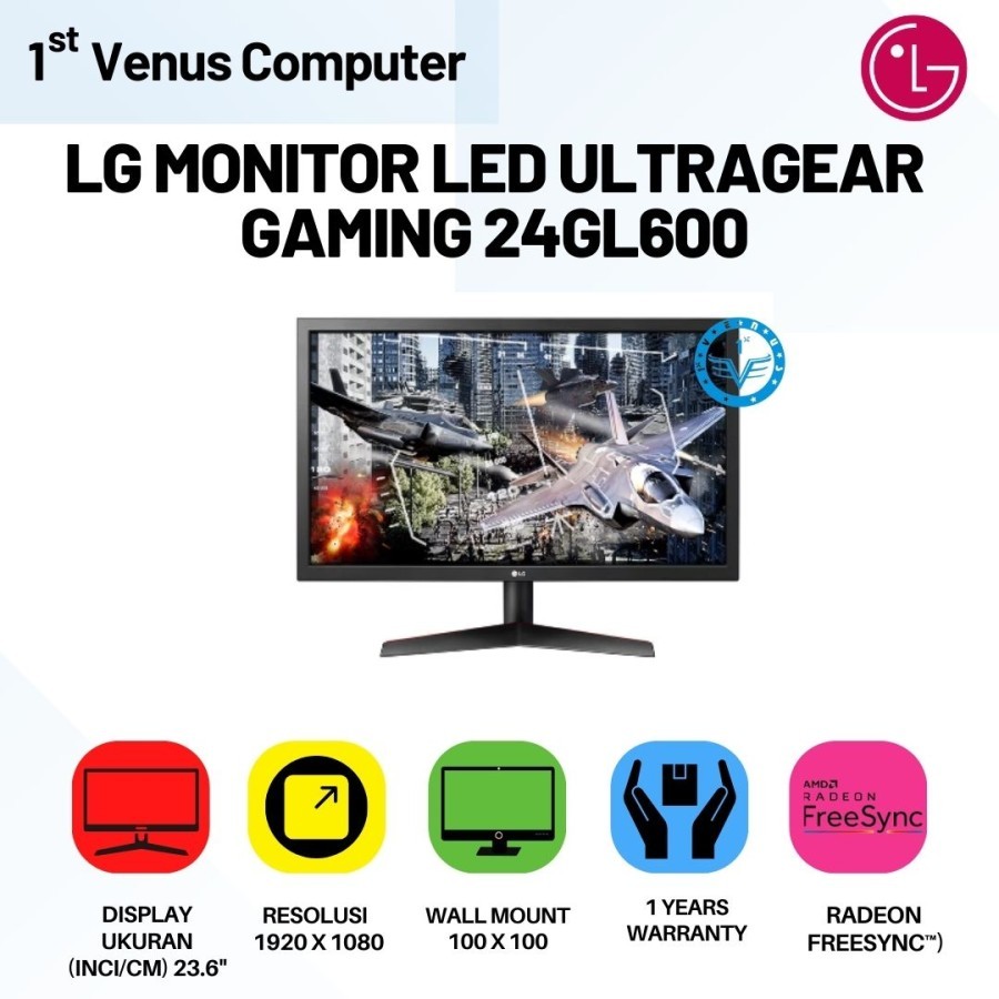 Jual MONITOR GAMING LG 24" 24GL600F ULTRAGEAR / MONITOR LG 144Hz 1MS ...