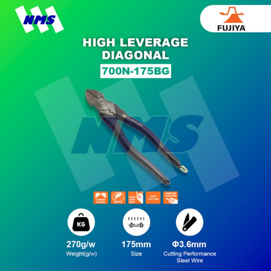 Jual FUJIYA 700N-175BG High Leverage Diagonal Cutting Nipper Kurokin Japan | Shopee Indonesia