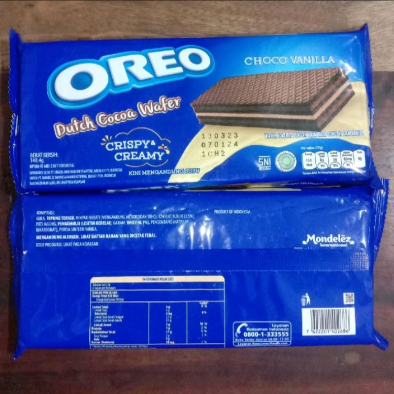 Jual Oreo Dutch Wafer Choco Vanilla 140gr, Oreo Dutch Wafer Double ...