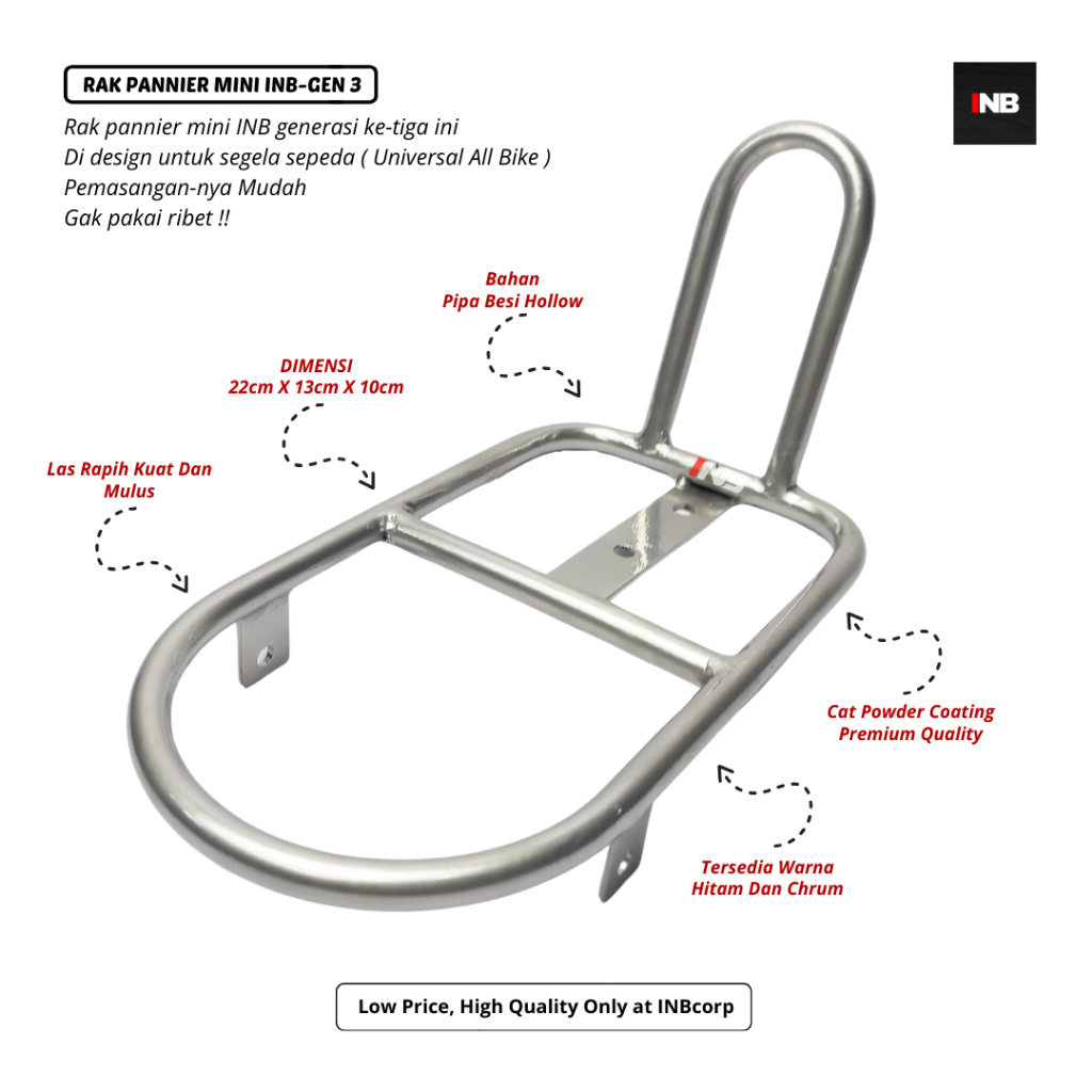 Jual Rak Sepeda Depan Fixie Premium Commuterbike Federal Mini INB GEN-3 ...