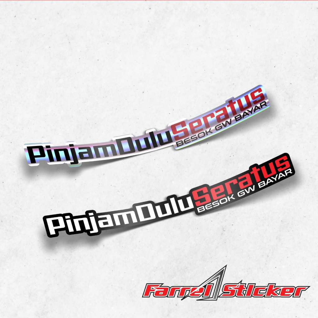 Jual STICKER PINJAM DULU SERATUS stiker pinjam dulu 100 12cm | Shopee ...