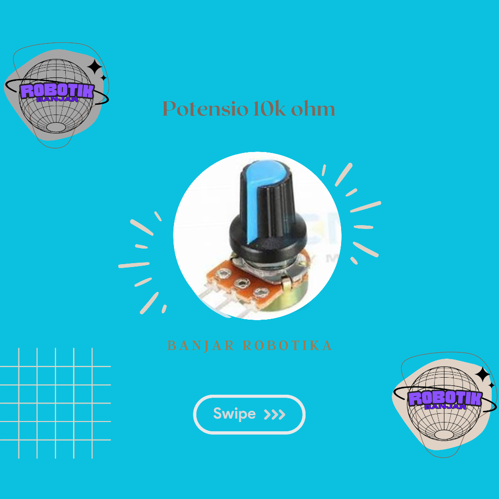 Jual Potensio 10K Ohm + knob | Potensiometer 10000 Ohm | Variabel ...