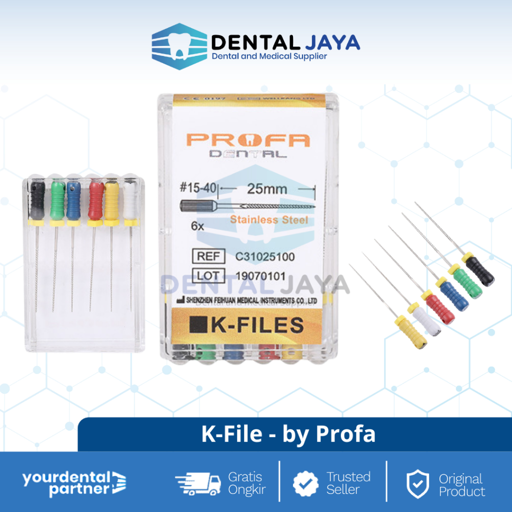 Jual Dental Jaya Kfile 06 08 10 15-40 45-80k file PSA jarum endo by Profa | Shopee Indonesia
