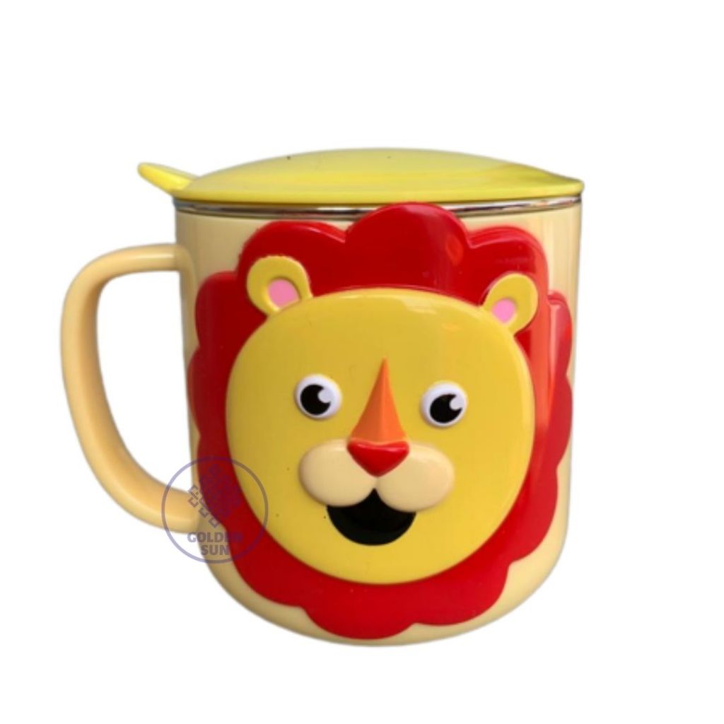 Jual GELAS MINUM ANAK STAINLESS/MUG ANAK PORORO, LION,ELEPHANT/GELAS ...