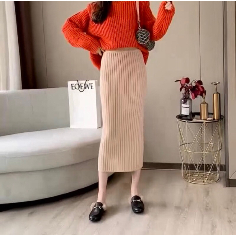 Jual ROK RAJUT SPAN 7/8 SEBETIS / ROK RAJUT KOREA / ROK RAJUT PREMIUM ...