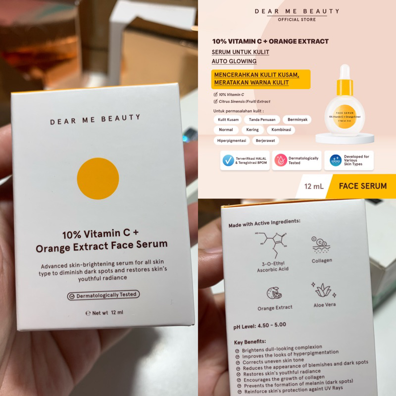 Jual Dear Me Beauty 10% Vitamin C + Orange Extract Face Serum - 12ml ...