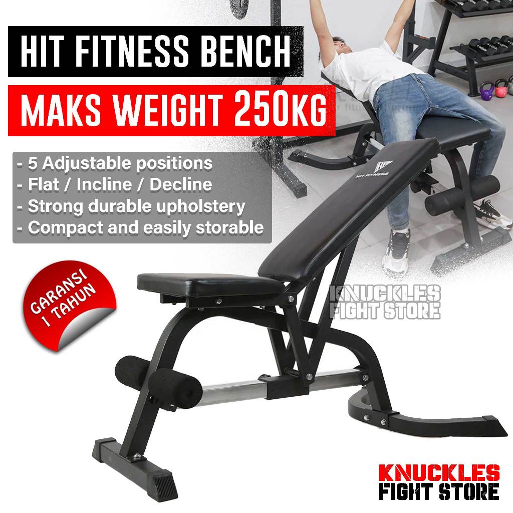 Jual Bench Press Kursi Gym Bangku Fitness Lipat Home Gym Adjustable ...
