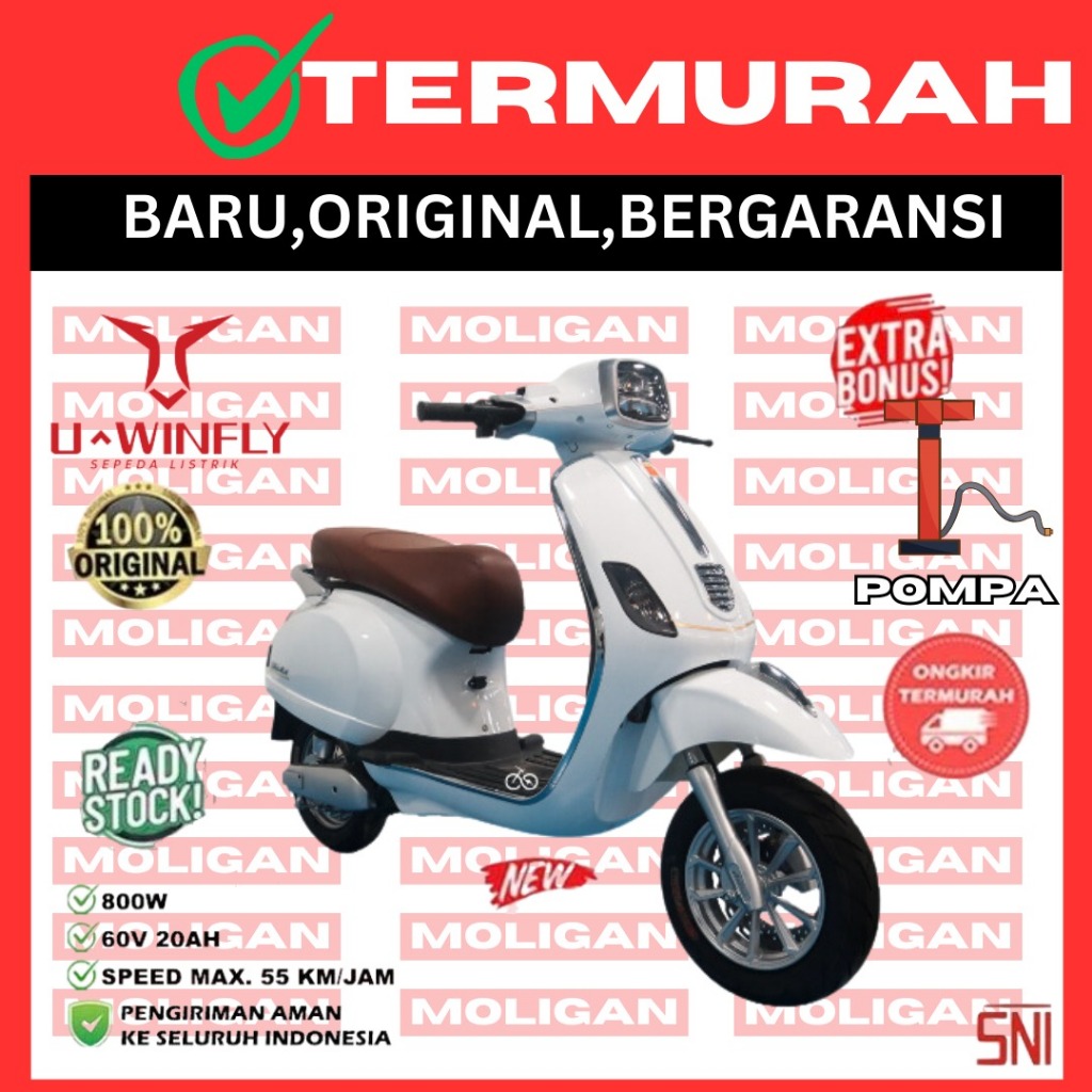 Jual TERBARU Motor Listrik Uwinfly T3 PRO 1200watt & T3S 1200 / T3 watt Baterai 60V/20Ah Vespa 4 ...