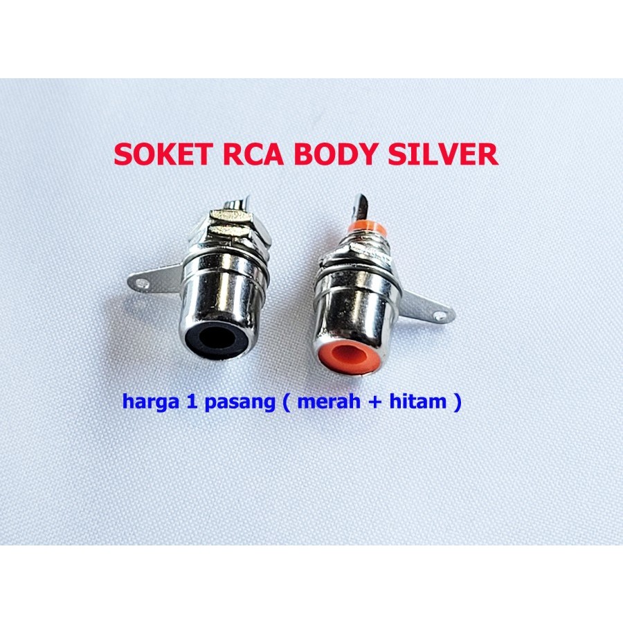 Jual SOKET RCA female BODY Chassis silver 1psg konektor rca female stereo | Shopee Indonesia