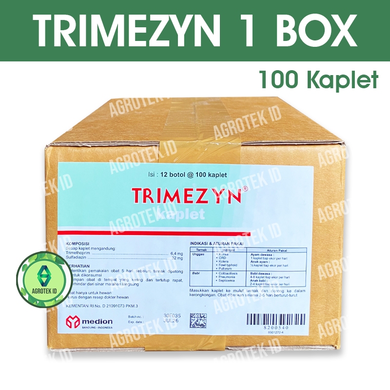 Jual TRIMEZYN 100 Kaplet 1 Box Obat CRD Korisa Kolera Hewan | Shopee ...