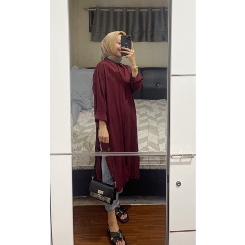 Jual Marsya Tunik Rayon Polos Rayon Twill Kemeja Tunik Polos LD 115 by ...