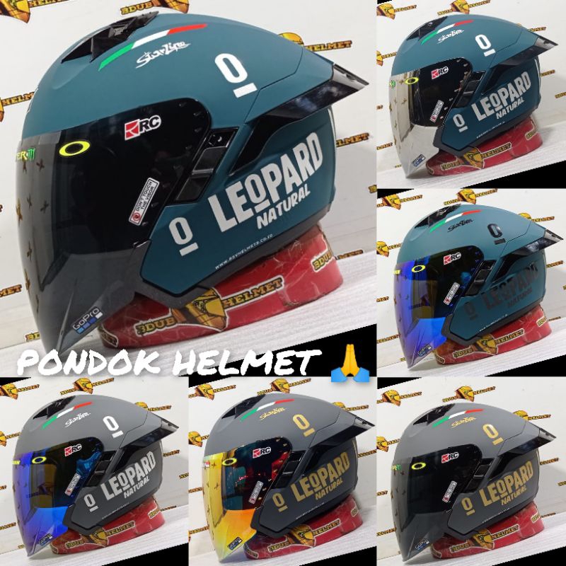 Jual HELM HALF FACE RSV SV300 SOLID FERDIAN HUI STIKER LEOPARD ORIGINAL ...