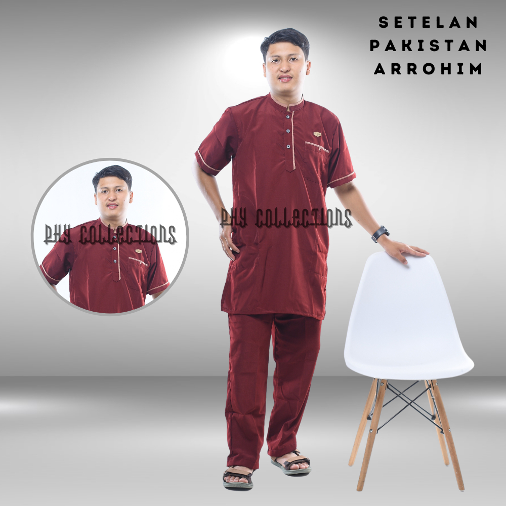 Jual Baju Stelan Koko Pakaian Muslim Kurta Pakistan Pria Dewasa Lengan ...