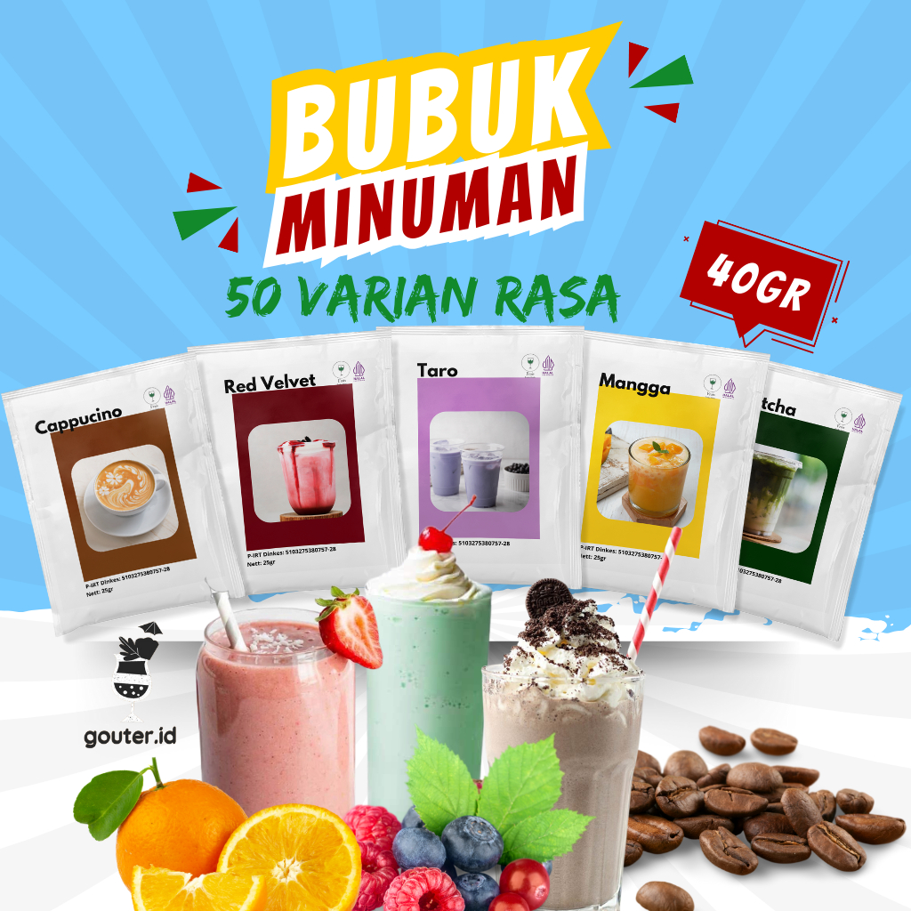 Jual BUBUK MINUMAN RASA 40GR / SERBUK MINUMAN ANEKA RASA / BUBUK ...