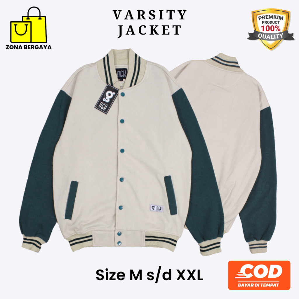 Jual Jaket Baseball Pria Original Varsity Jacket Dewasa Polos Unisex ...