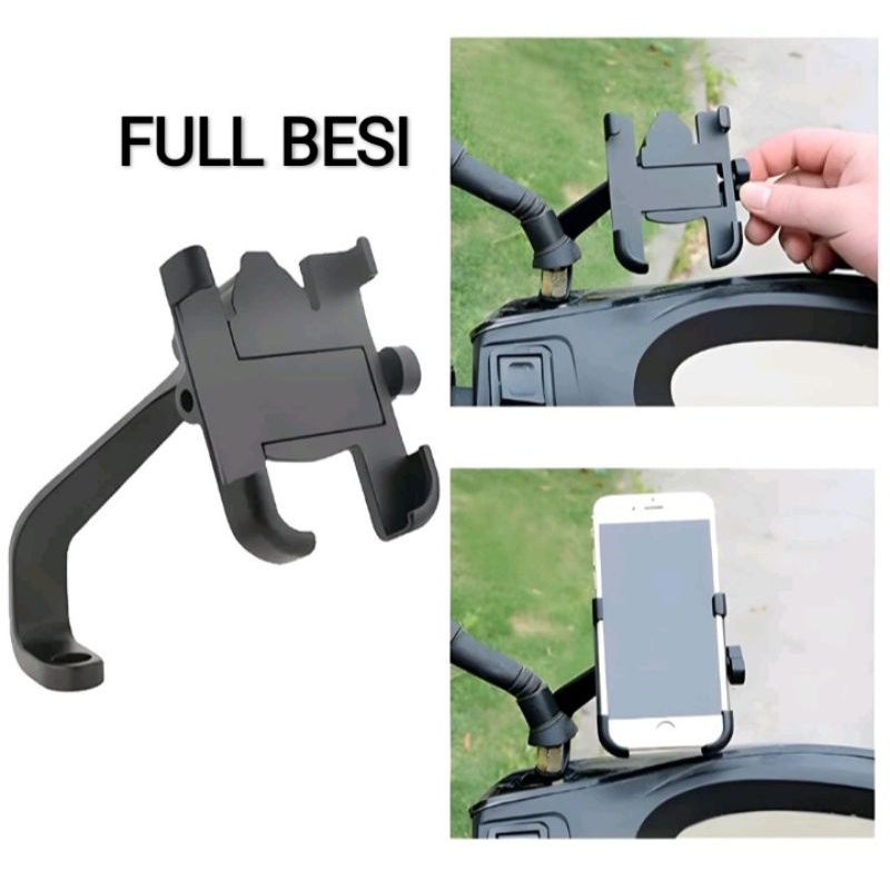 Jual Holder HP Motor Besi di Spion Motor / Stand Holder HP Motor Besi ...