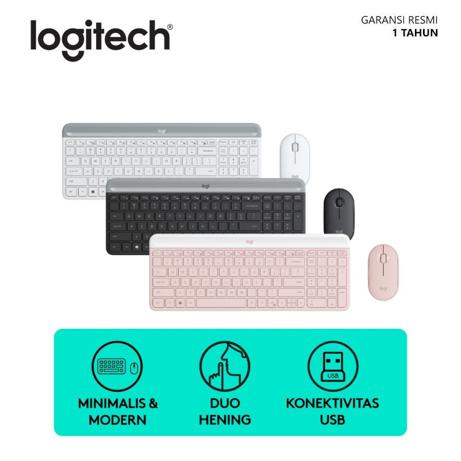 Jual LOGITECH MK470 Wireless Silent Nano Receiver Combo Keyboard Mouse ...