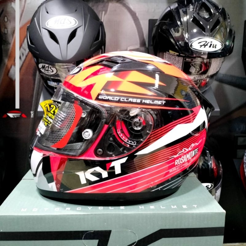 Jual HELM KYT R10 FLAT PINLOCK RACE EDITION #3 RED FLUO WHITE KYT HELM ...