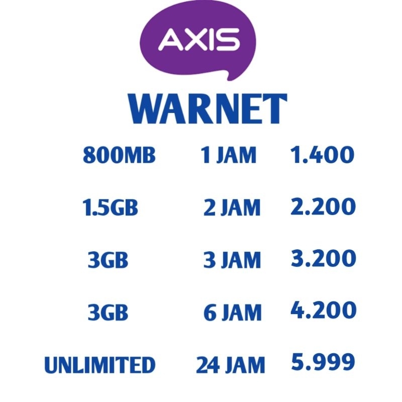 Jual Paket Internet Axis Warnet | Shopee Indonesia