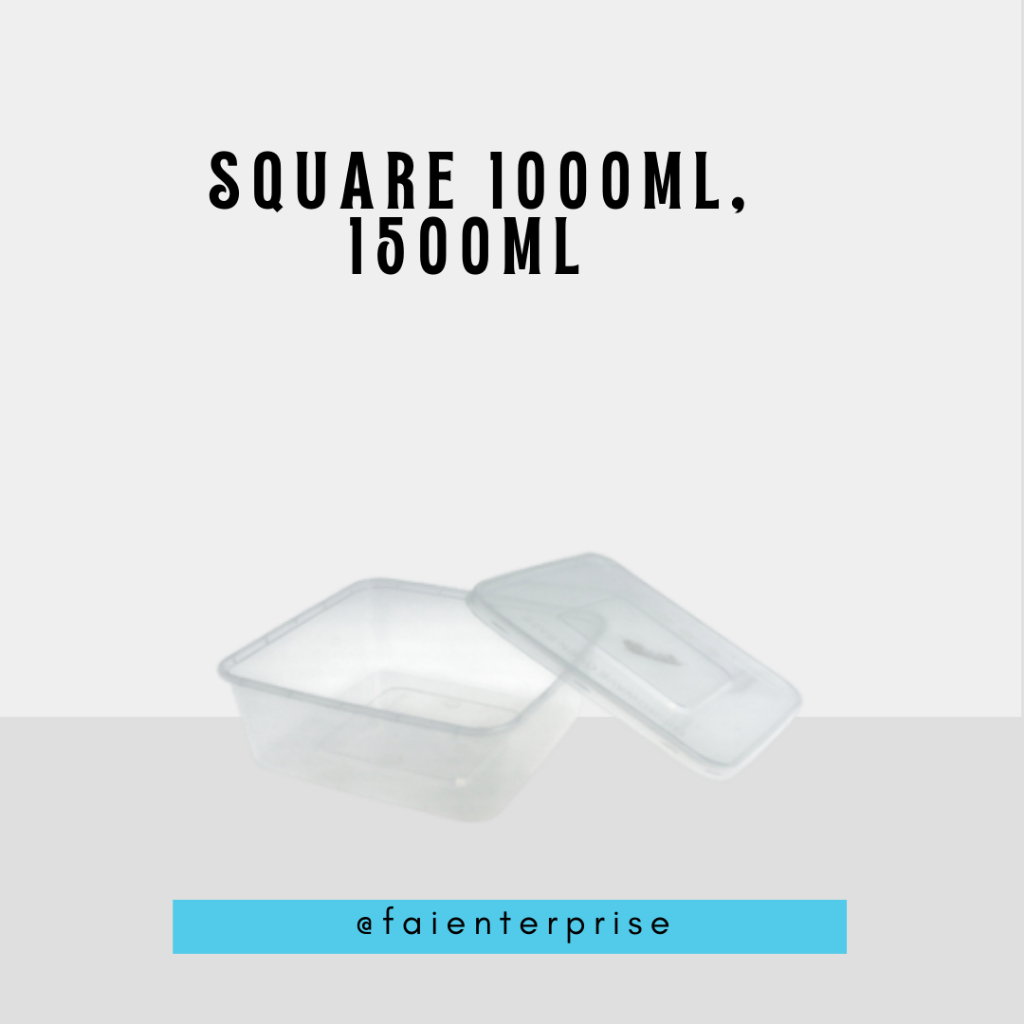 Jual Square Thinwall Kotak Makan Persegi / Food Container Plastik 1000 ml, 1500ml | Shopee Indonesia