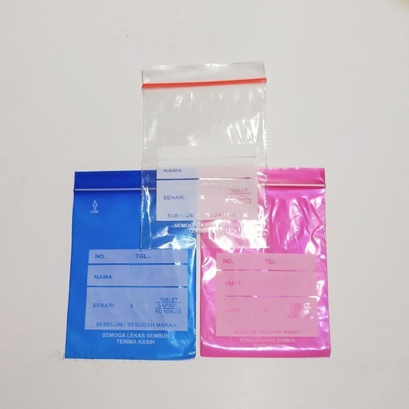Jual [100Pcs] Plastik Klip Obat Klip Kesehatan Apotek Ukuran 7×10/8.7× ...