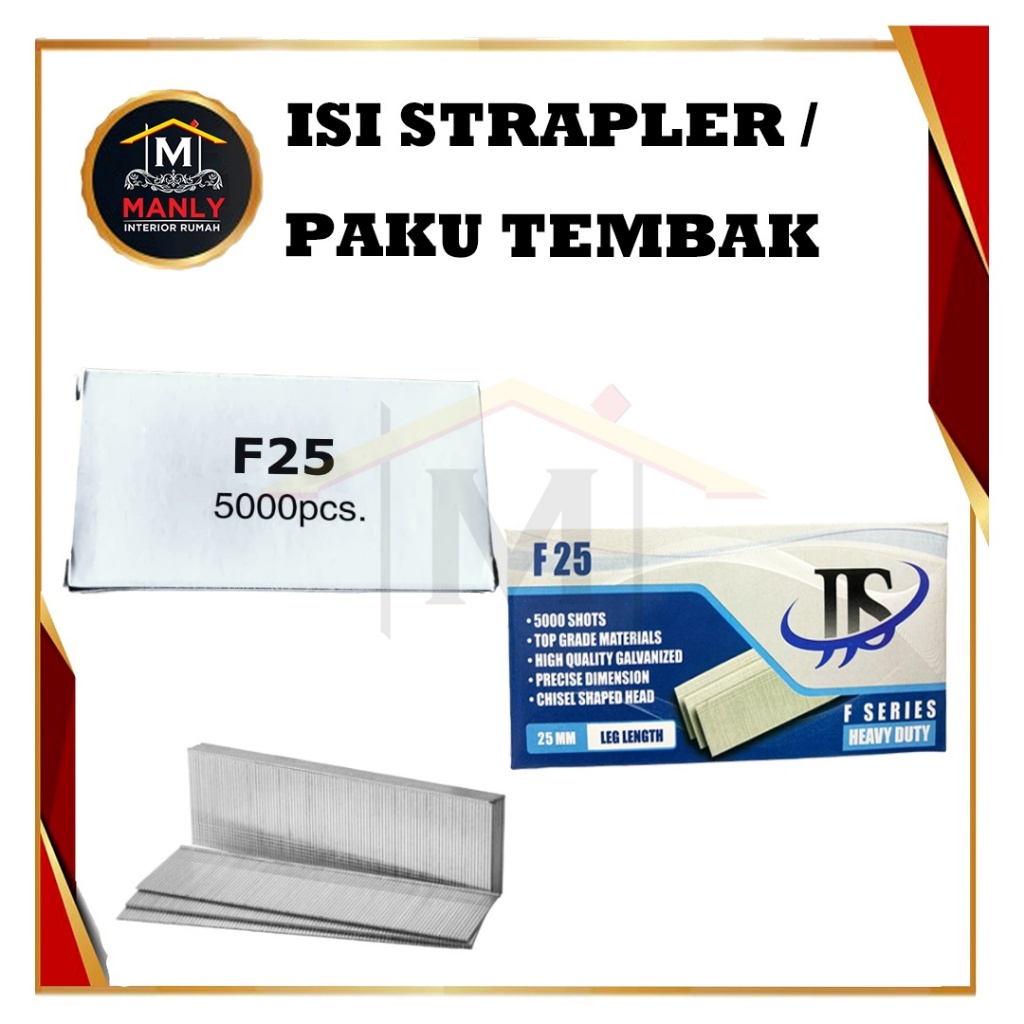 Jual Isi Paku Tembak F25 / Refill Air Nailer F25 Model Lurus | Shopee ...
