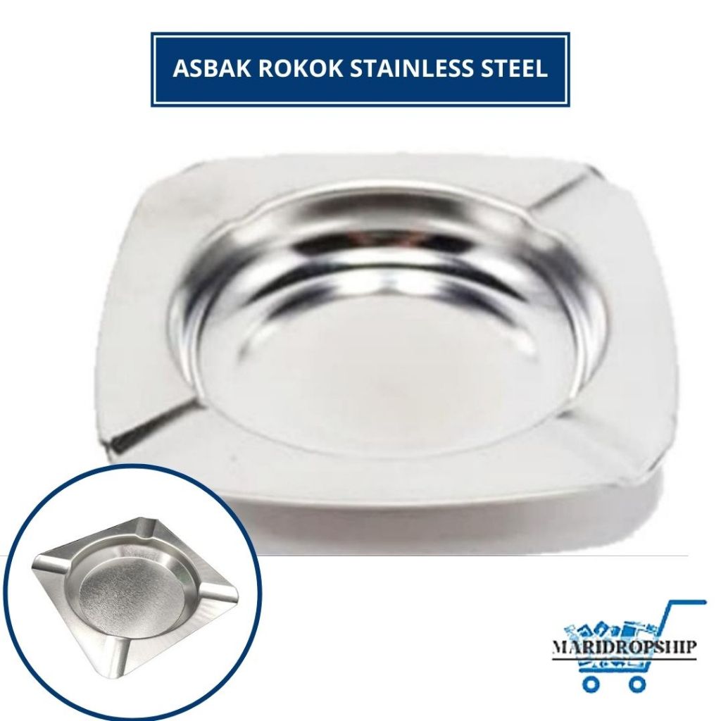 Jual ASBAK ROKOK STAINLESS STEEL / ASBAK ROKOK KOTAK / ASBAK ABU ROKOK ...