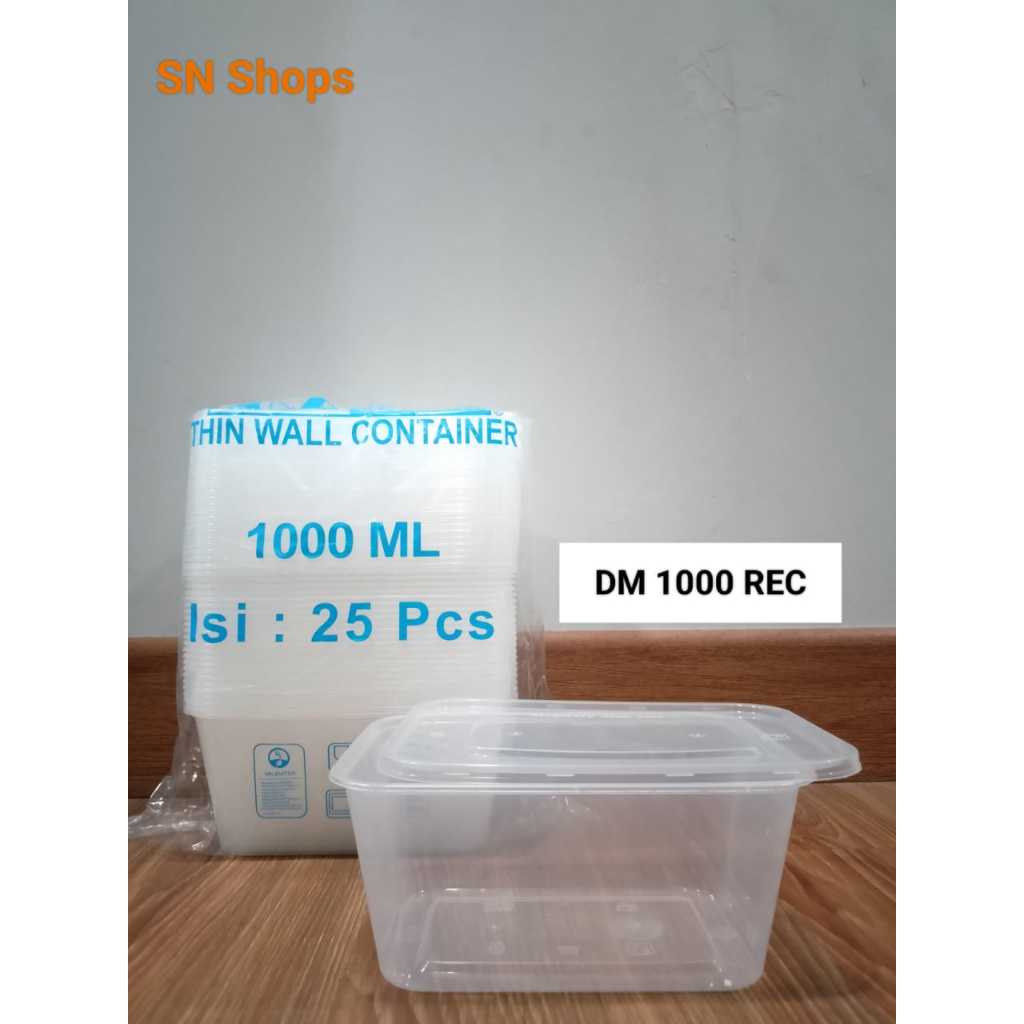 Jual Thinwall DM 1000 ML REC / Kotak Makan Persegi Panjang 1000 ML ...