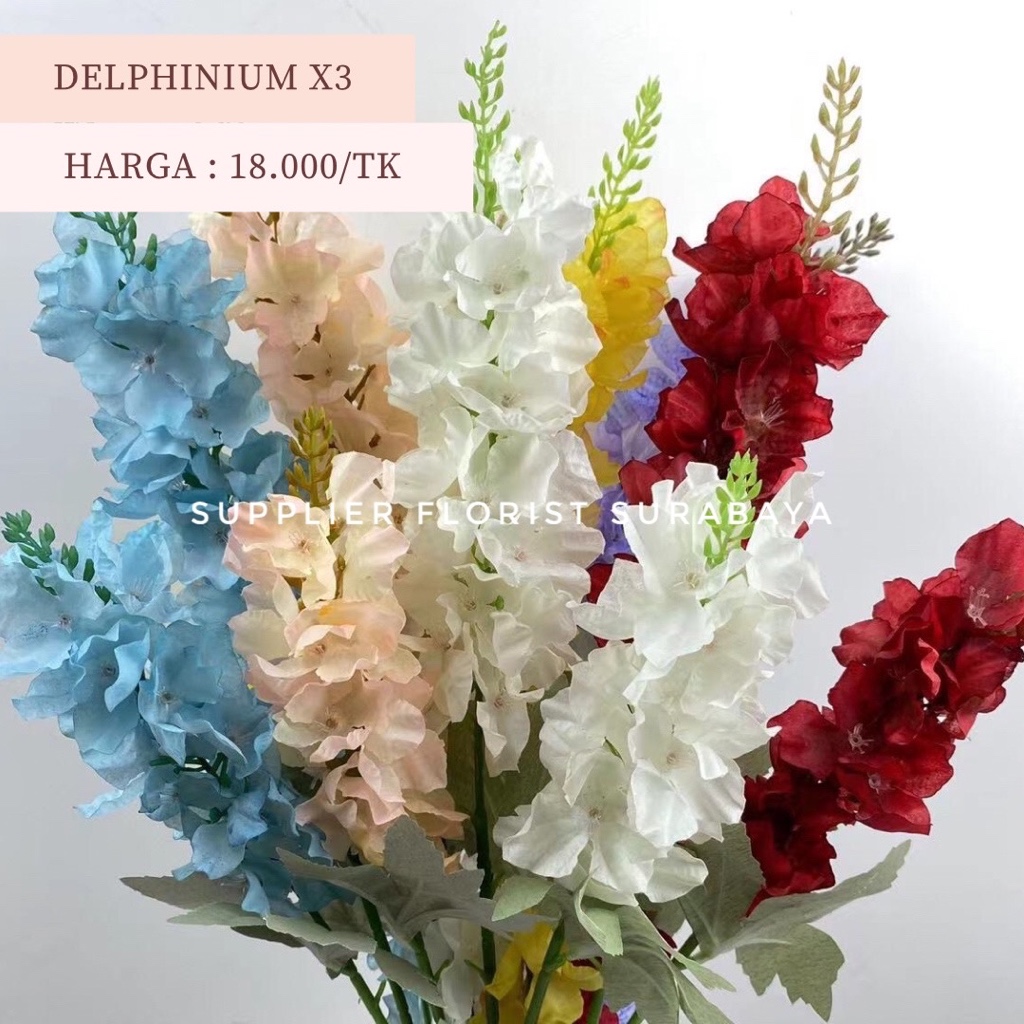 Jual [DELPHINIUM X3] BUNGA PALSU ARTIFICIAL FLOWER DELPINIUM SNAPDRAGON ...