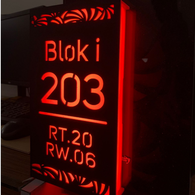 Jual Nomor Rumah LED Akrilik Motif Modern Model Box L | Shopee Indonesia