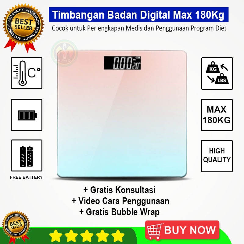 Jual Timbangan Badan Digital Body Weight Scale Alat Pengukur Berat ...